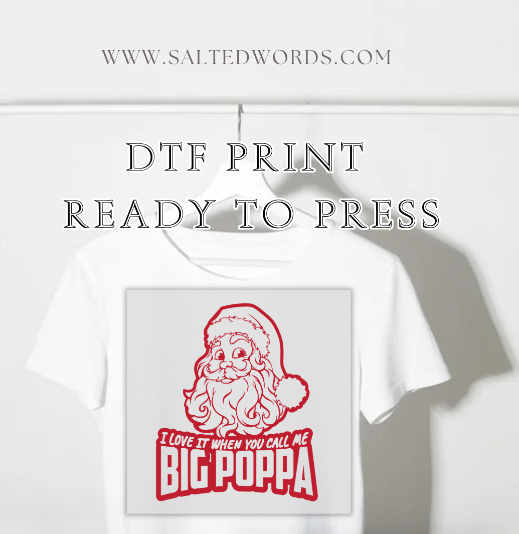 I love it when you call me Big Poppa Christmas Santa DTF print transfer Ready to Press | Salted ...