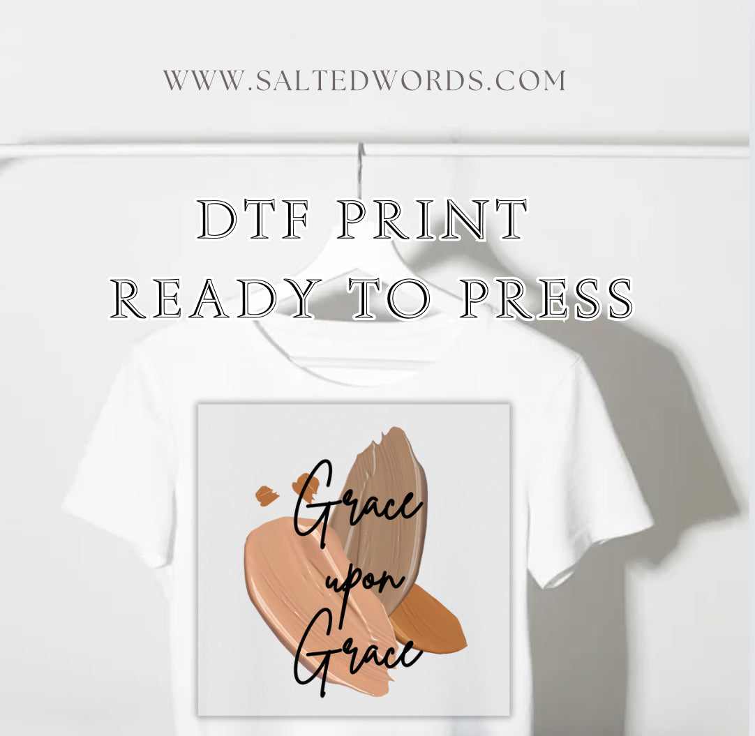 Grace Upon Grace aesthetic DTF Transfer | Salted Words, LLC