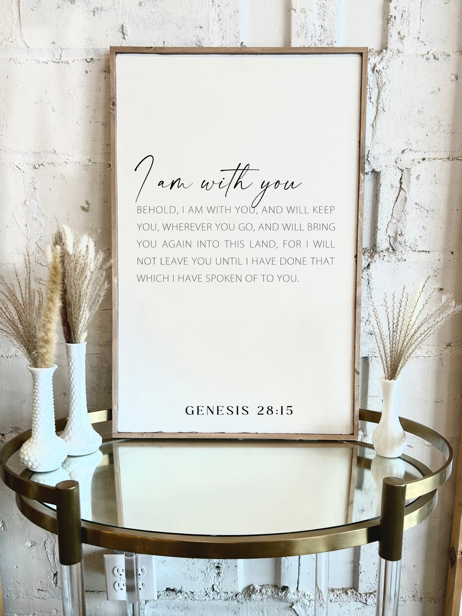 Genesis 28:15 Bible Verse Framed Wood Sign / Home Decor / Modern Decor ...