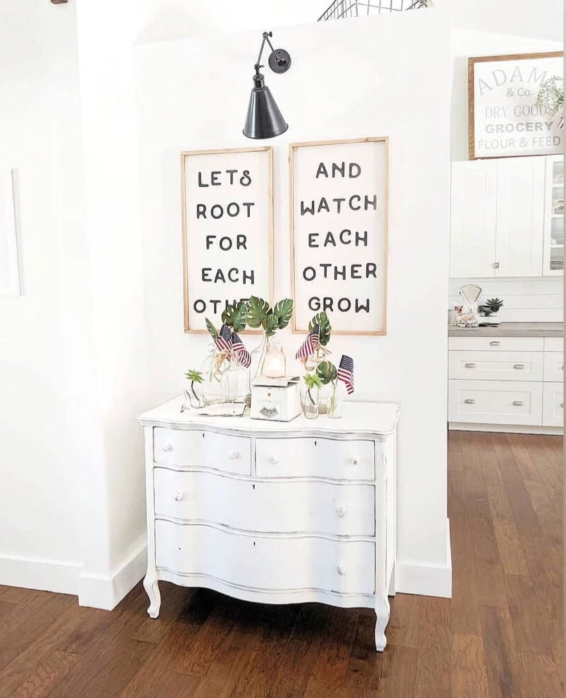 Let's Root For eachother large wall art wood signs